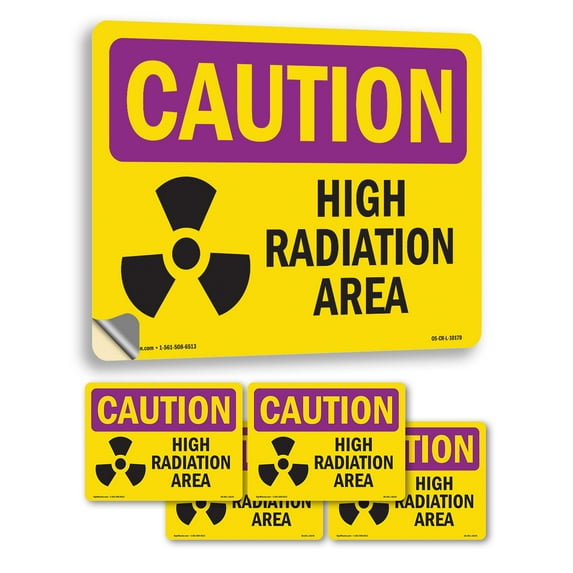 High Radiation Area OSHA Caution Radiation Vinyl Decal Label 18 Inch x ...