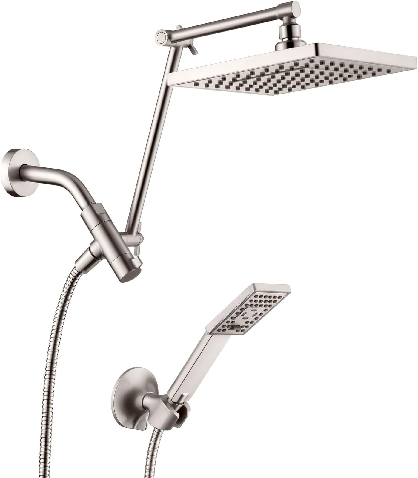 High Rain Shower Combo with Double Extension Arm, 8 Inch Rainfall ...
