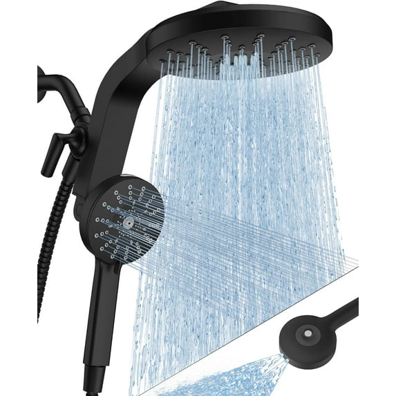 High Rain Showerhead Combo, 2026 Shower Set with Detachable 8-Mode ...
