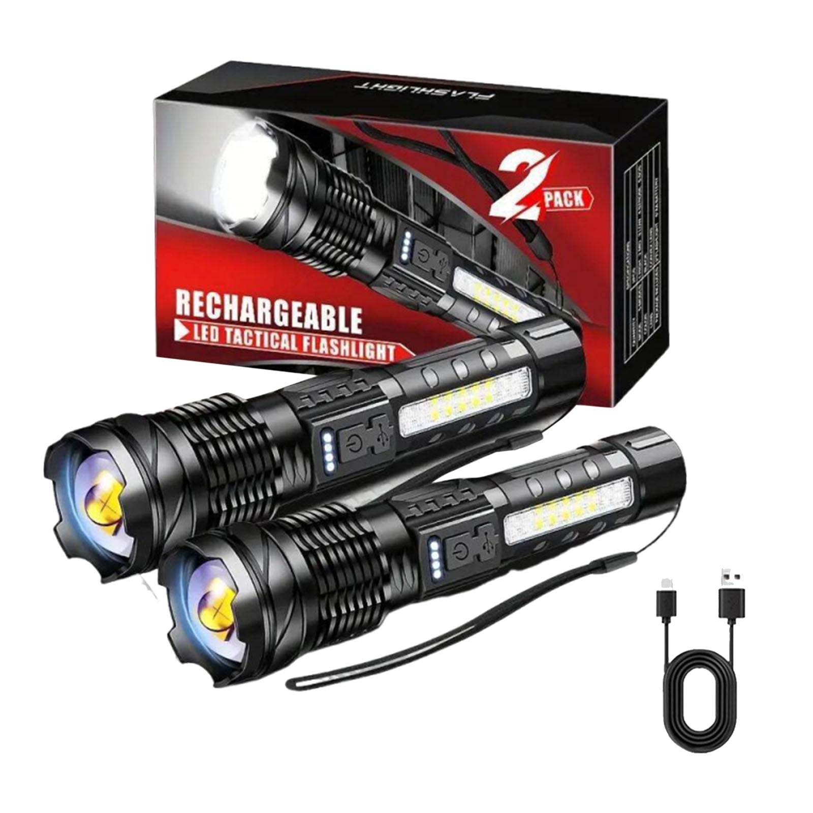 High Rechargeable Flashlights Multiple Lighting Modes Rechargeable ...
