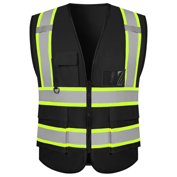 High Reflective Vest Class 2 Safety Vests with 5 Pockets Zipper High ...
