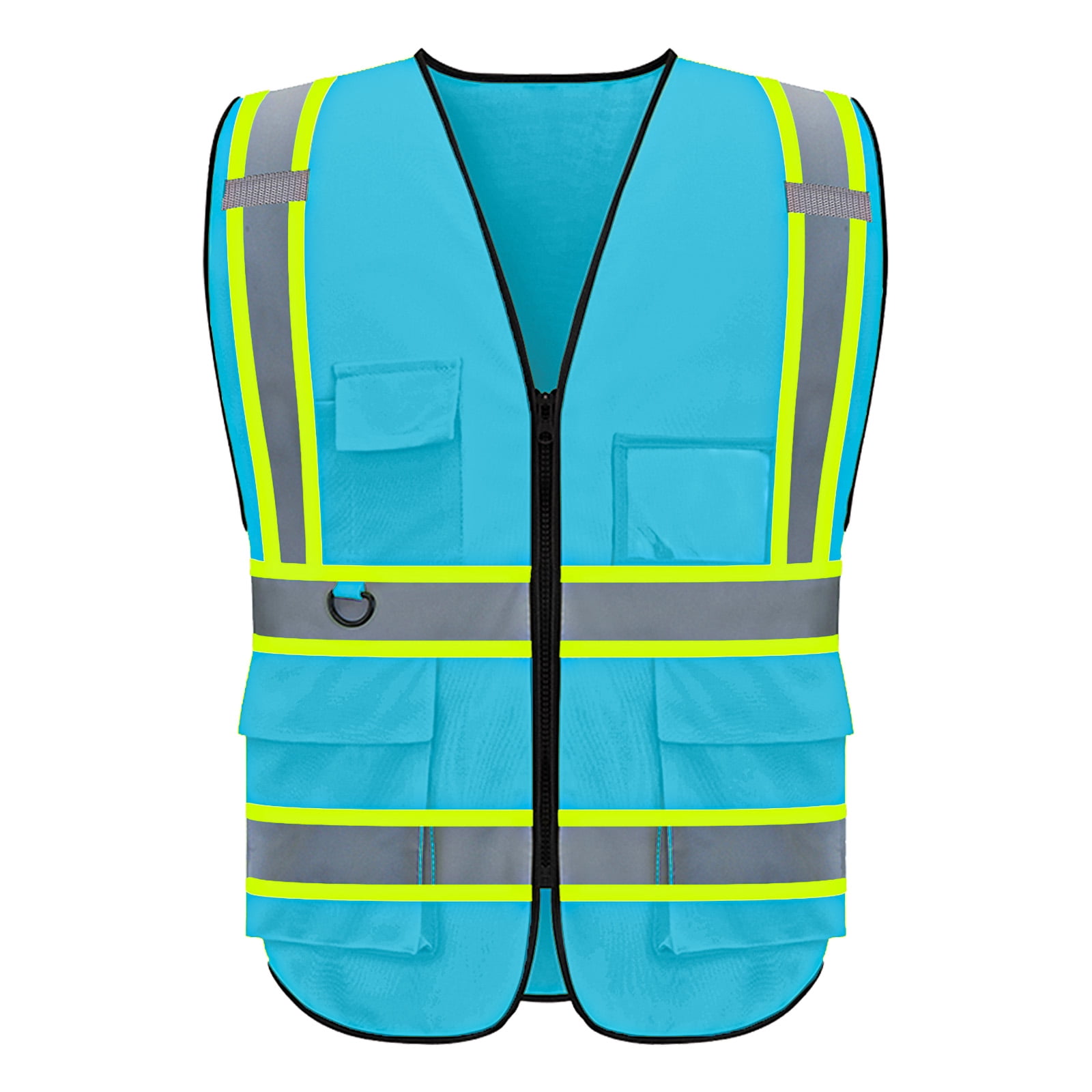 High Reflective Vest Class 2 Safety Vests with 5 Pockets Zipper High ...