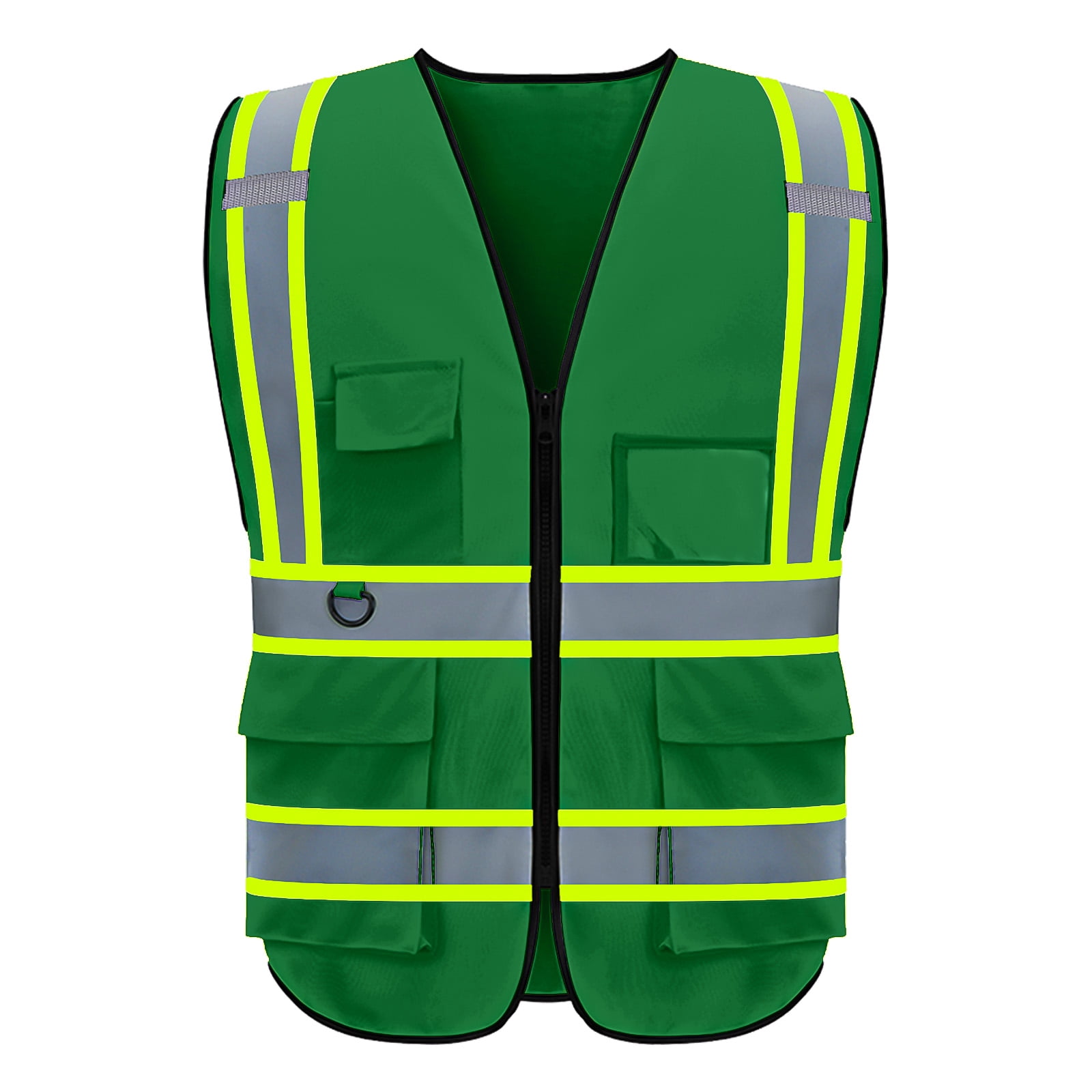High Reflective Vest Class 2 Safety Vests with 5 Pockets Zipper High ...