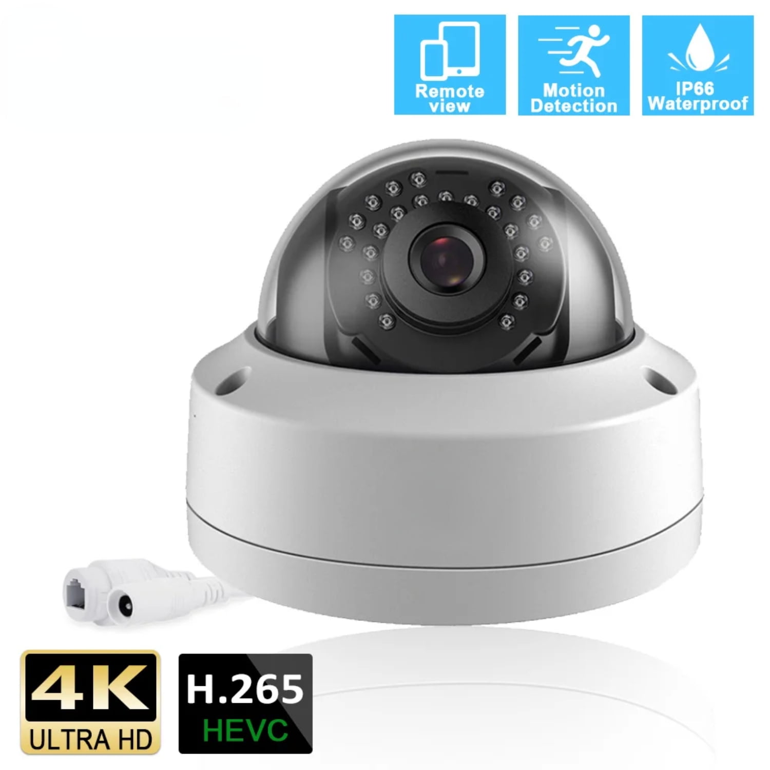High Resolution 8MP Outdoor Waterproof IP POE Dome Security Camera System with 4K Video ...