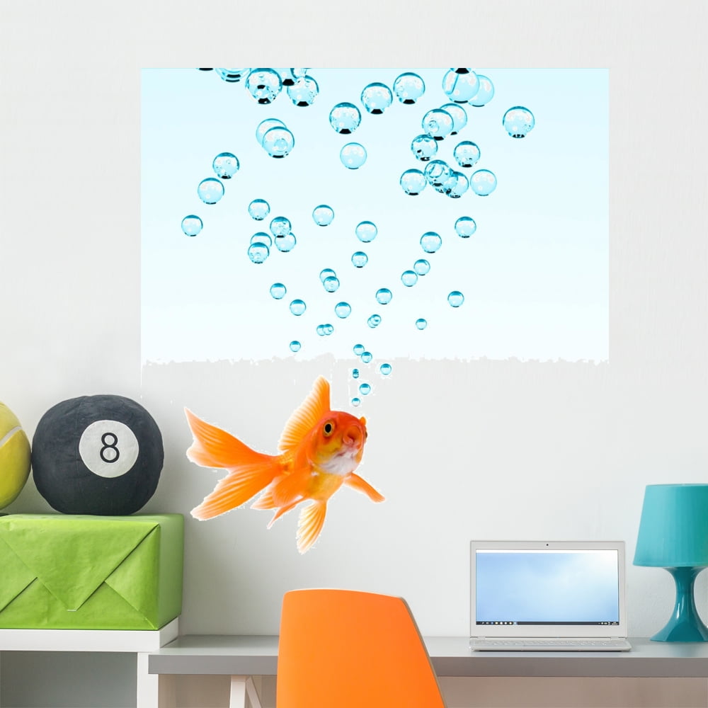 High Resolution Image Goldfish Wall Mural by Wallmonkeys Peel and Stick ...