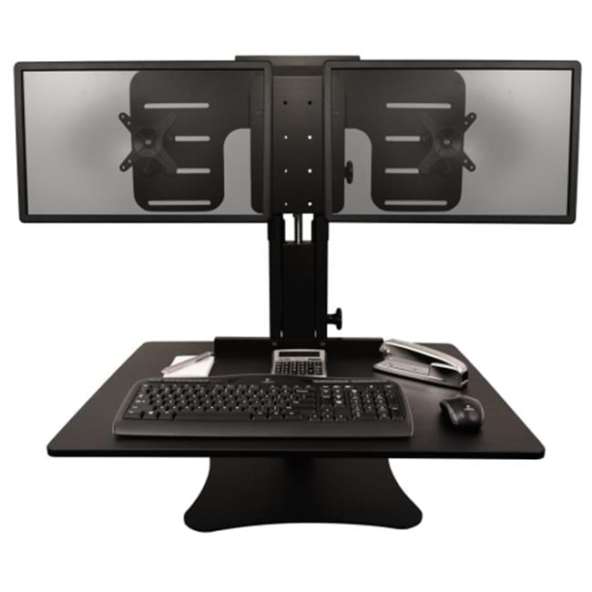 High Rise Dual Monitor Sit-Stand Desk Converter, Black - Walmart.com