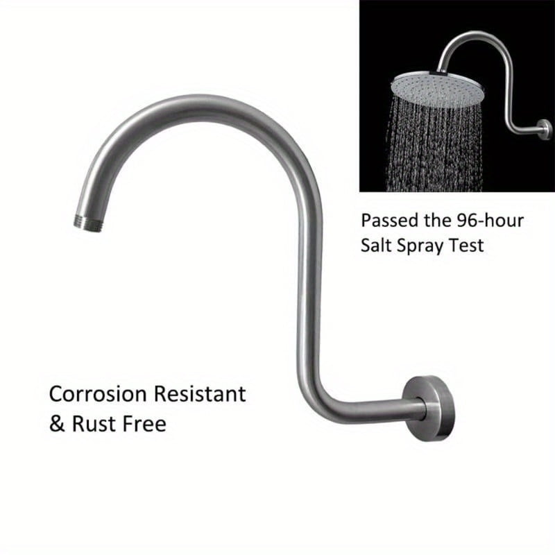 High Rise Shower Head Extension Arm,S Shape Shower Extender Pipe Arm ...