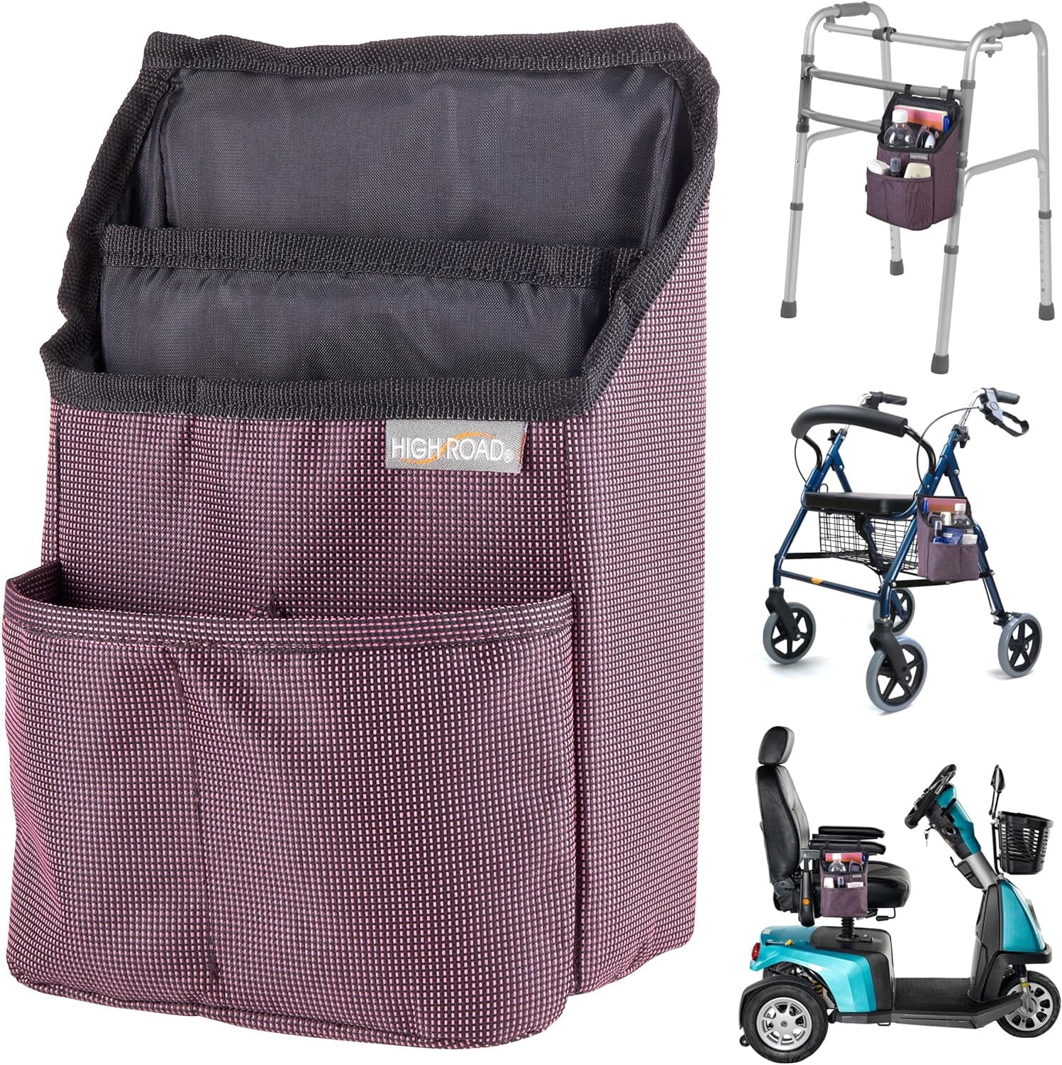 High Road Compact Walker Bag, Wheelchair Side Pack and Scooter Pouch ...