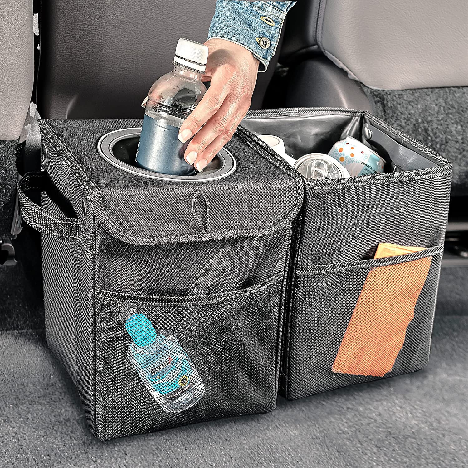 High Road StashAway Leakproof Car Trash Can Set with Recycle Bin ...