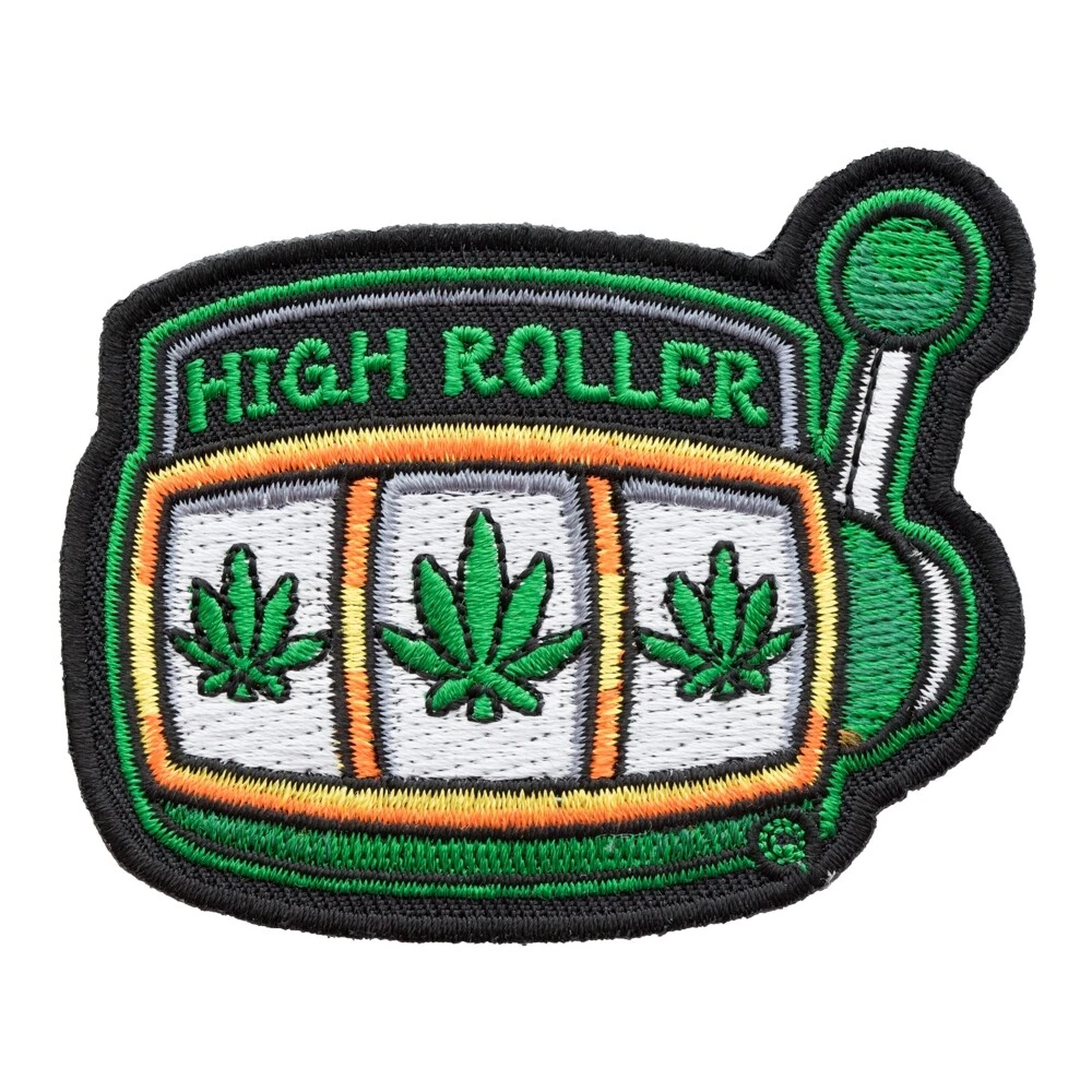 High Roller Leaves green, Yellow, and white, Gambling Patches, Fabric ...