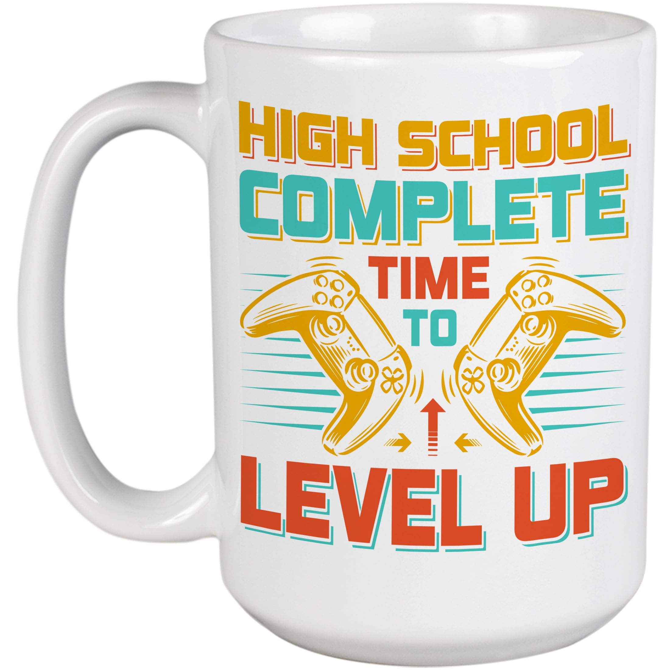 High School Complete, Time to Level Up, Gamer Student Graduation, White ...