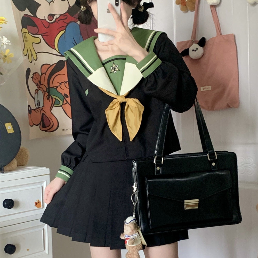 High School Girls Students JK Uniform Set Korean Japanese Seifuku ...