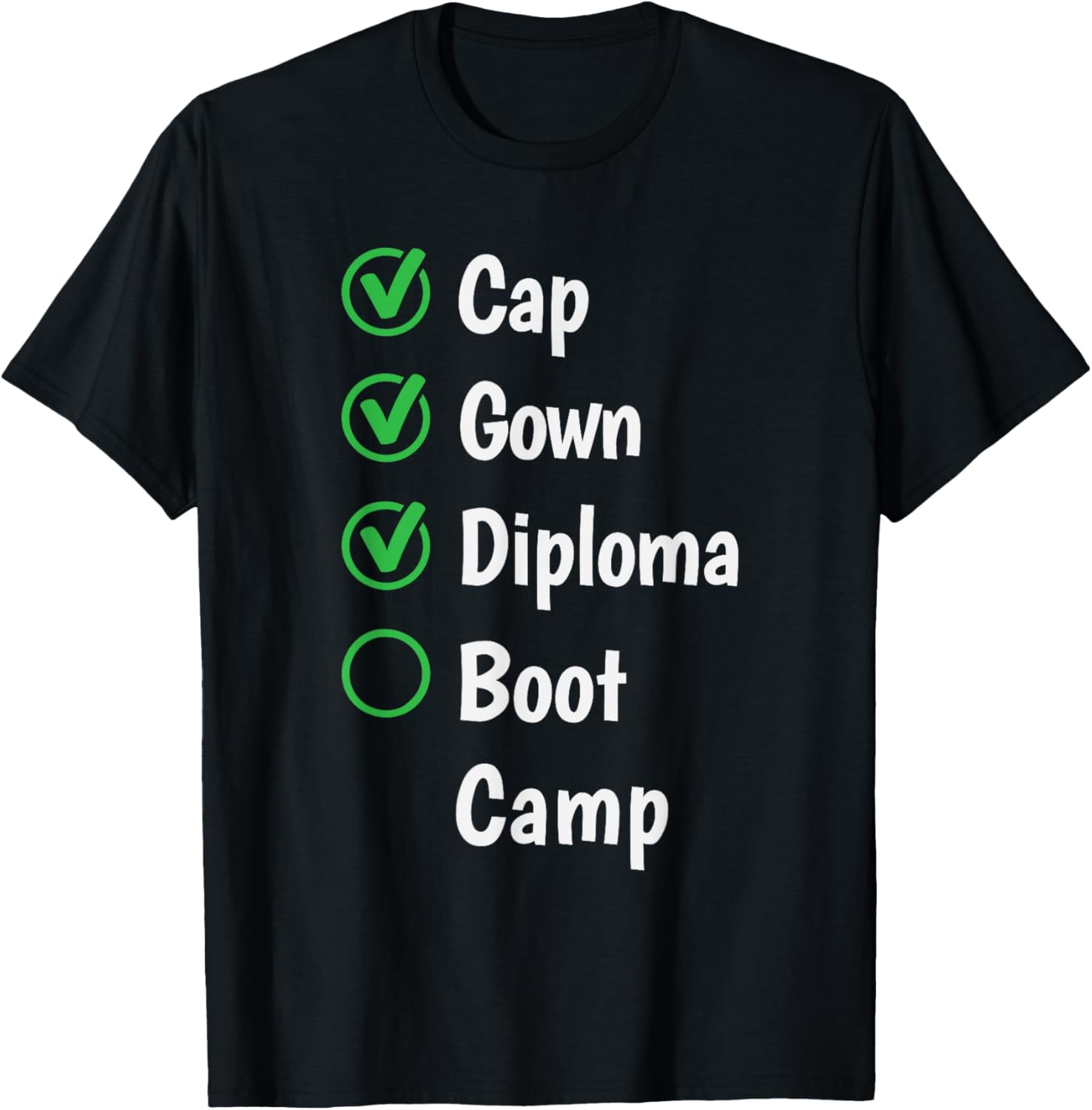High School Graduation Gift for Grad | Boot Camp Checklist T-Shirt ...