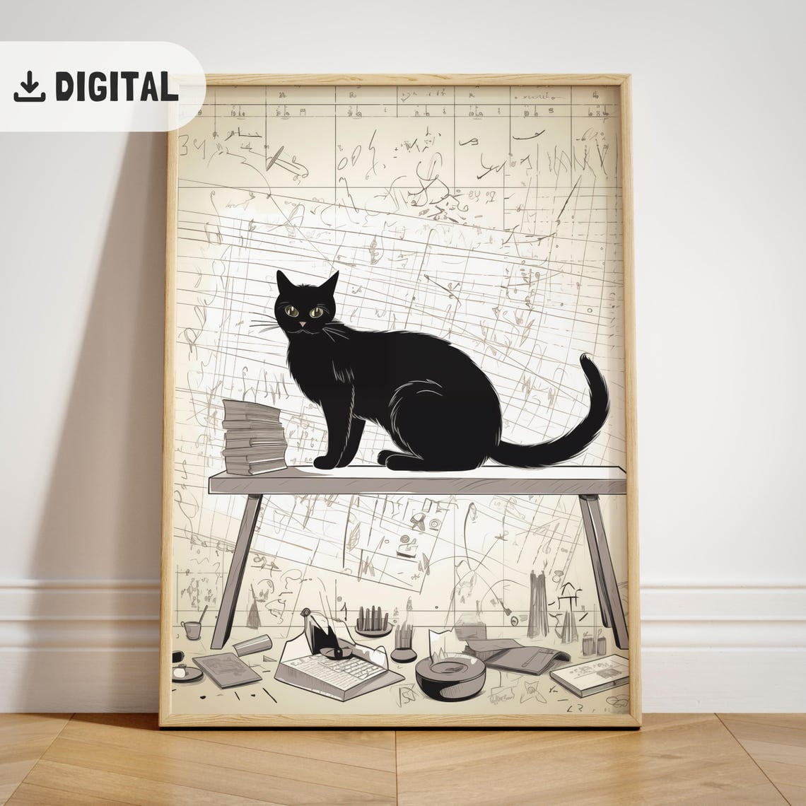 High School Math Classroom Decor, Science Art Poster For Cat Lovers ...