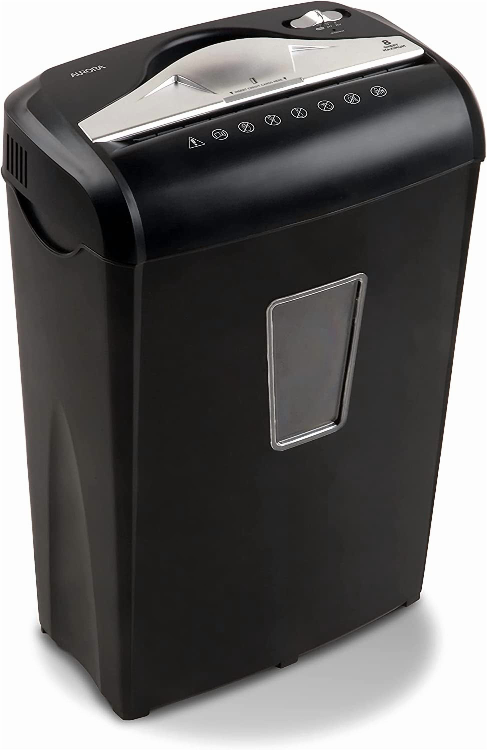 High-Security 8-Sheet Micro-Cut Paper Credit Card Shredder Black ...