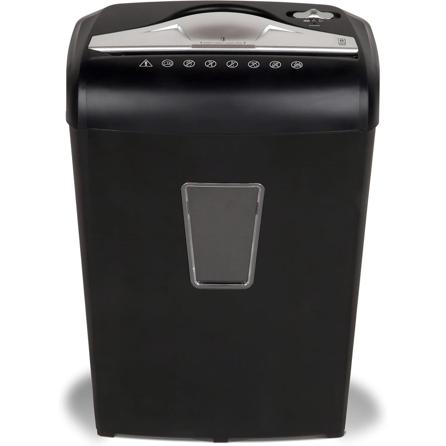 High-Security 8-Sheet Micro-Cut Paper Credit Card Shredder Black ...