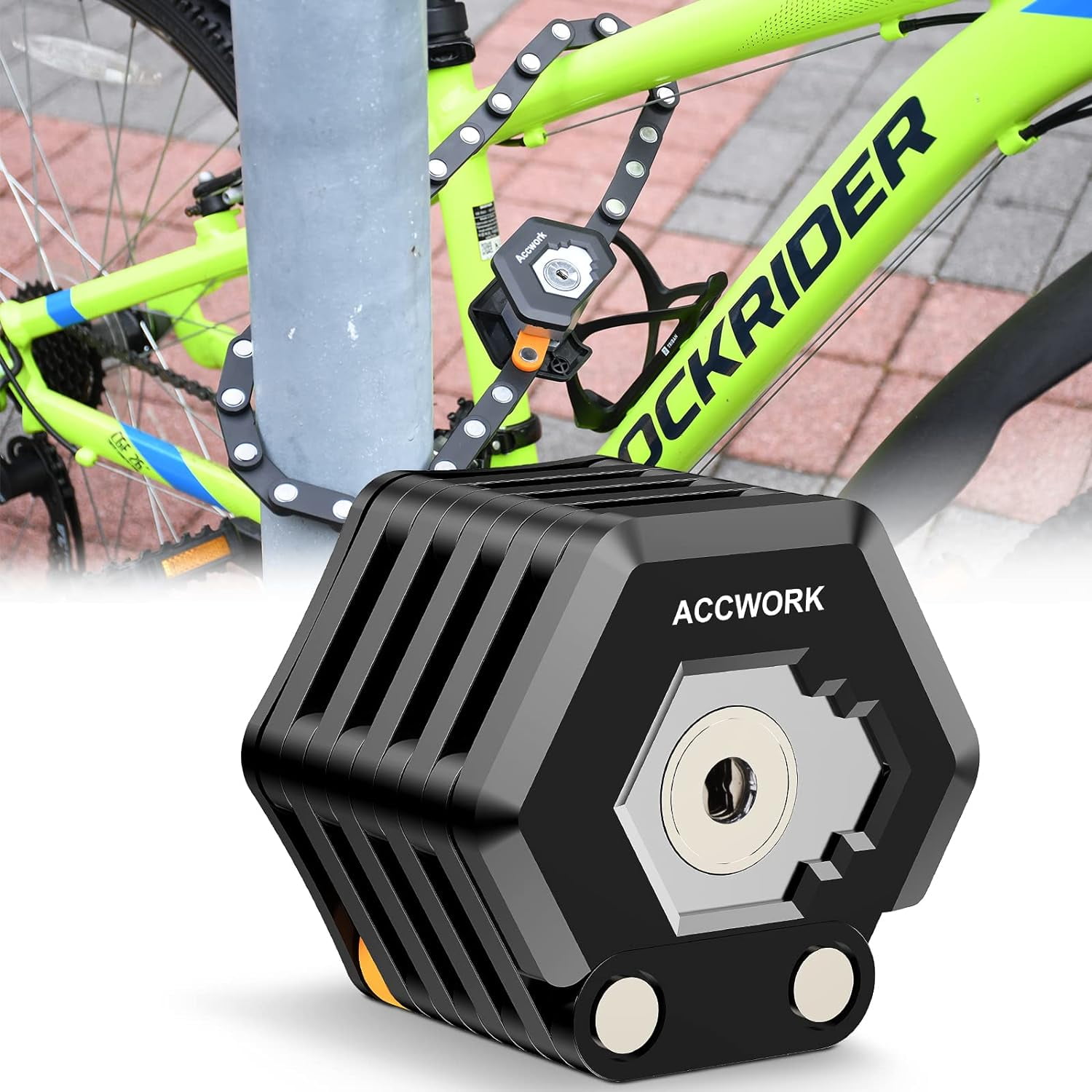 High-Security Foldable Bike Lock, 78 cm, Anti-Theft Padlock with ...