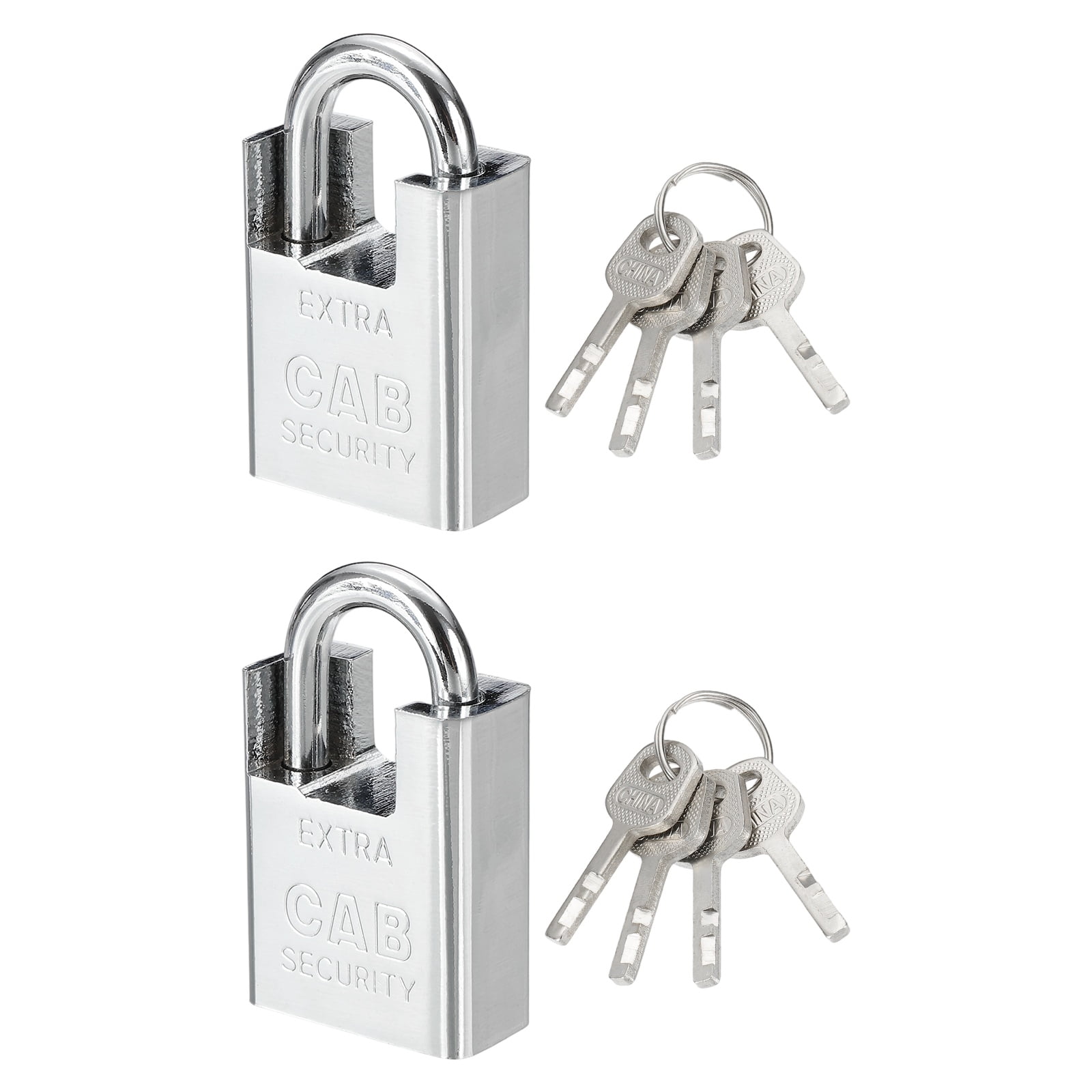 High Security Padlock, 2Pcs 1.2 Inch Steel Wrapped Beam Keyed Padlock ...