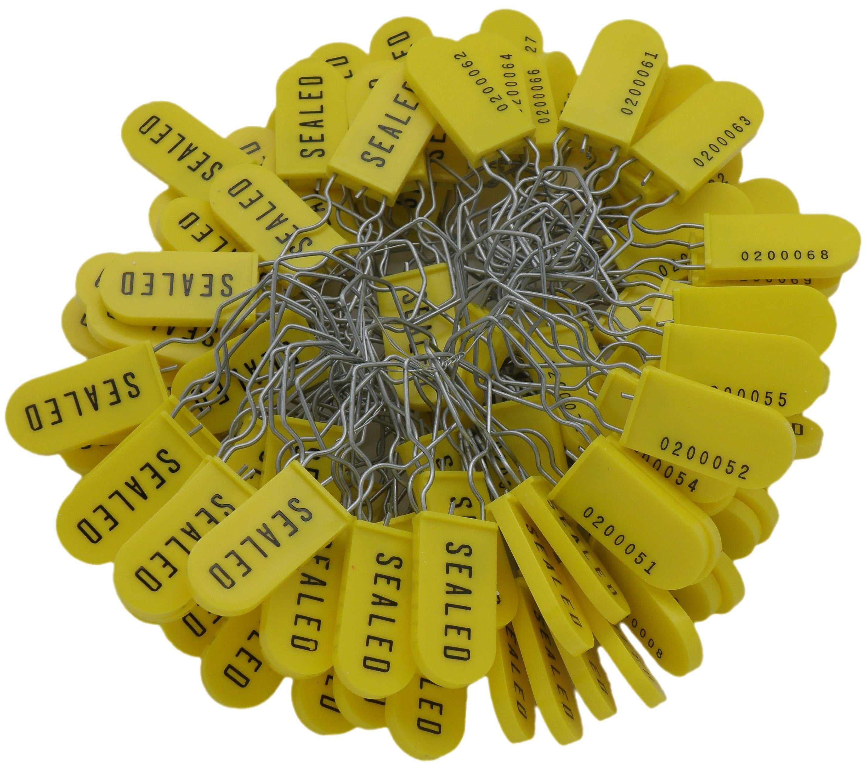 High Security Padlock Lockout Seal Large Shackle Pack of 100 Yellow ...