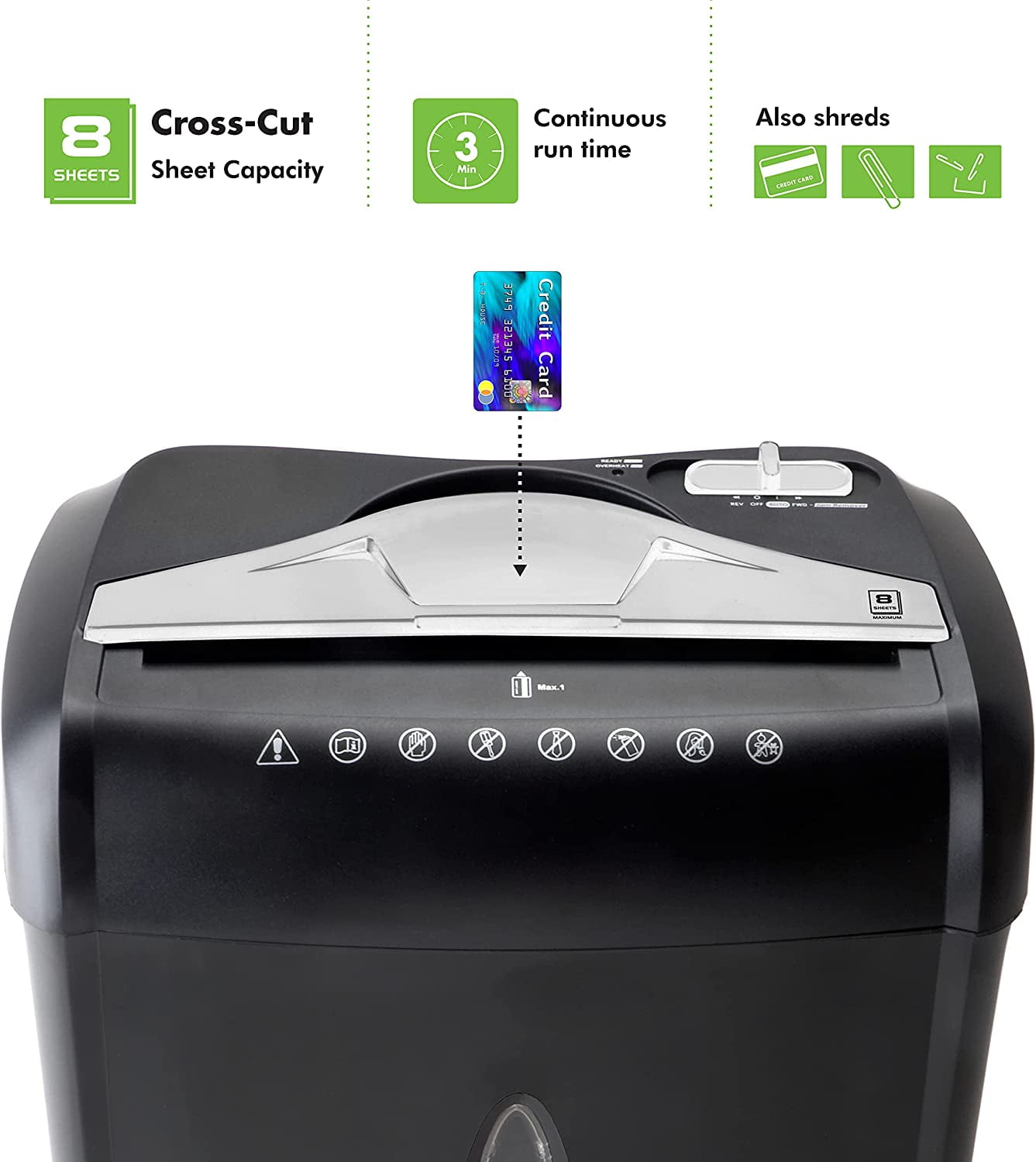 High Security Paper and Credit Card Shredder with 3.7-Gallon ...