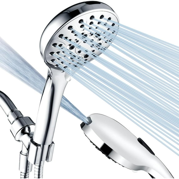 High Shower with Handheld, 9 Settings Showerhead Built in Power Wash to ...