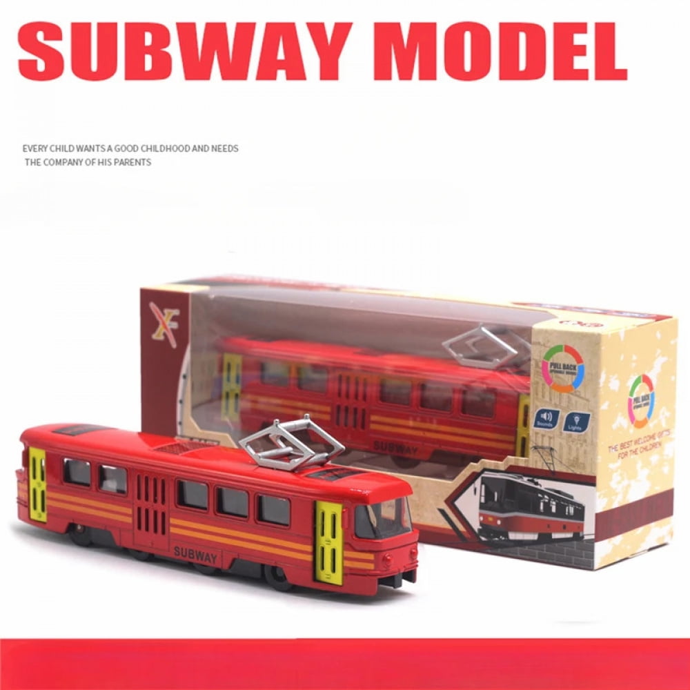 High Simulation Alloy Tram model sound and light subway toy bus car ...