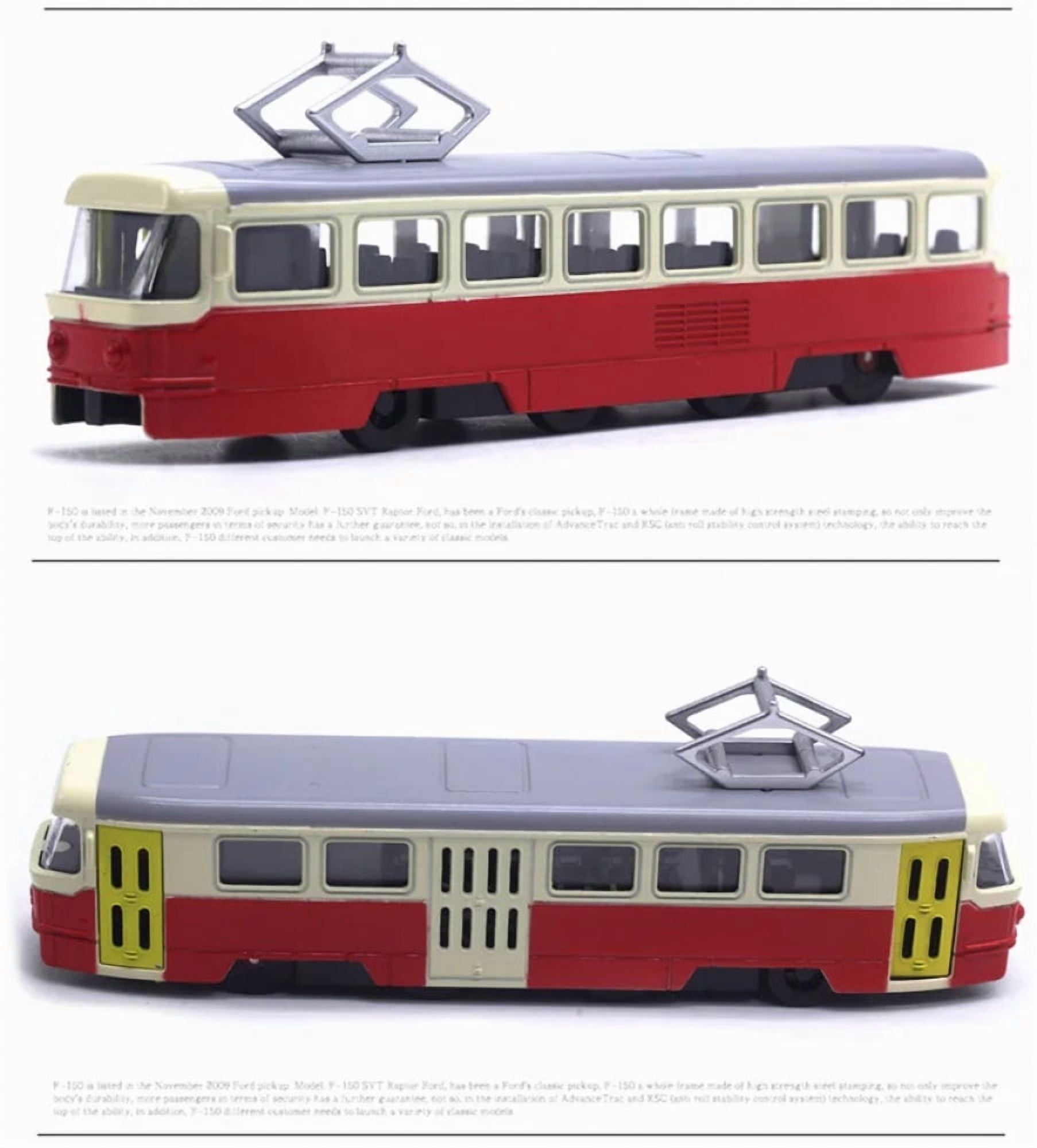 High Simulation Alloy Tram model sound and light subway toy bus car ...