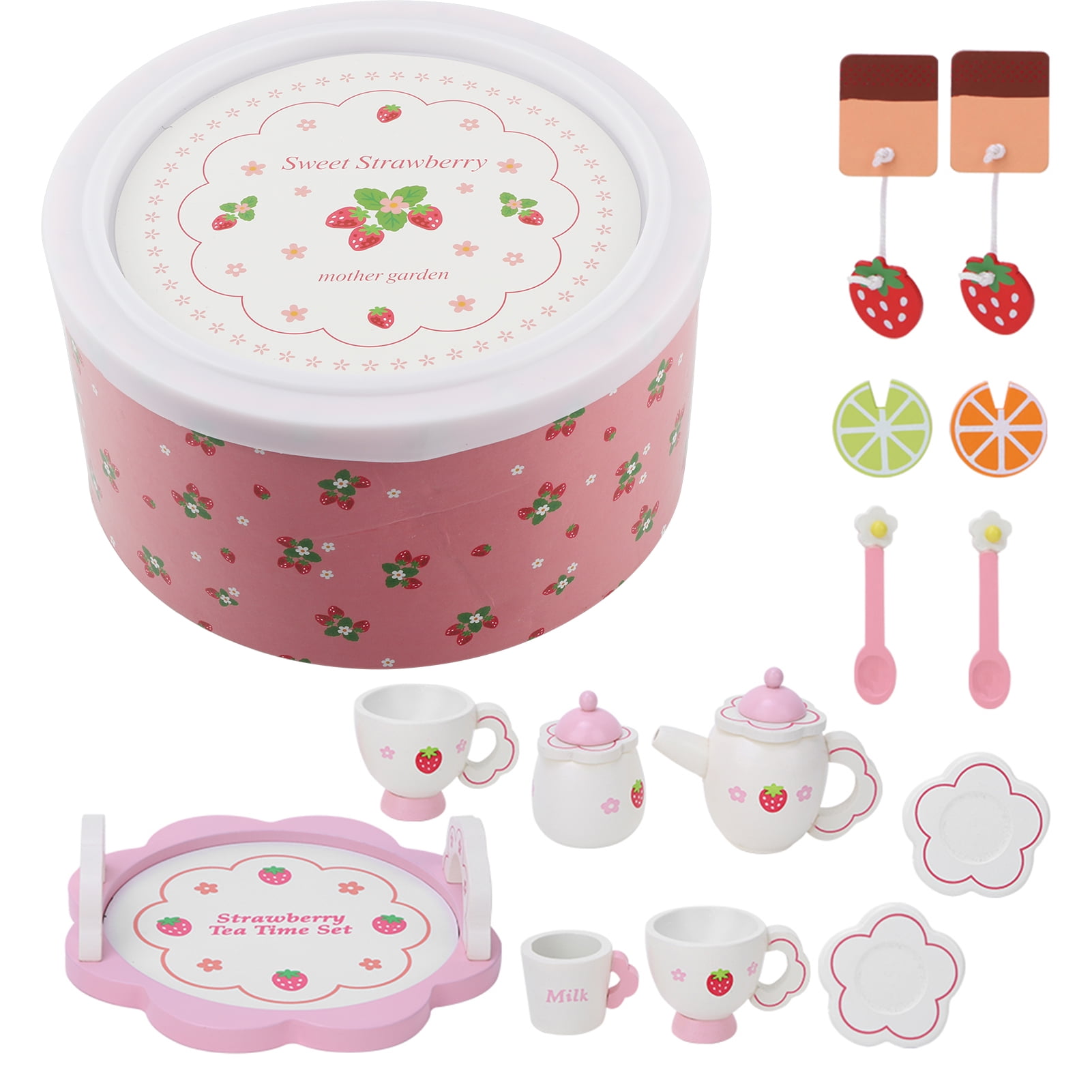 High Simulation Wooden Teaware Tableware Pretend Role Play Kid ...