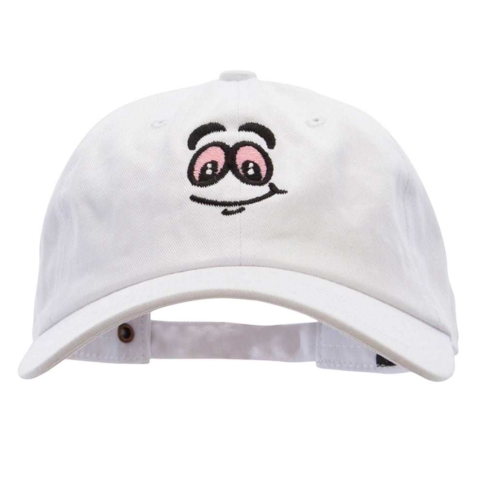 High Smiley Face Embroidered Unstructured Cotton Twill Washed Cap ...
