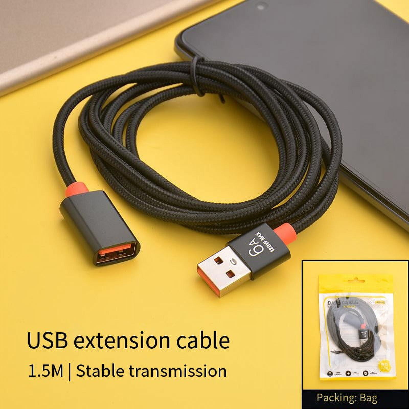 High-Speed 6A USB 3.0 Extension Cable - 1.5m Male to Female for Data ...