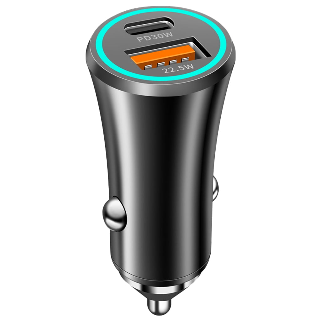 High Speed Charging Car Adapter with USB C and USB A Double Port 52.5W ...