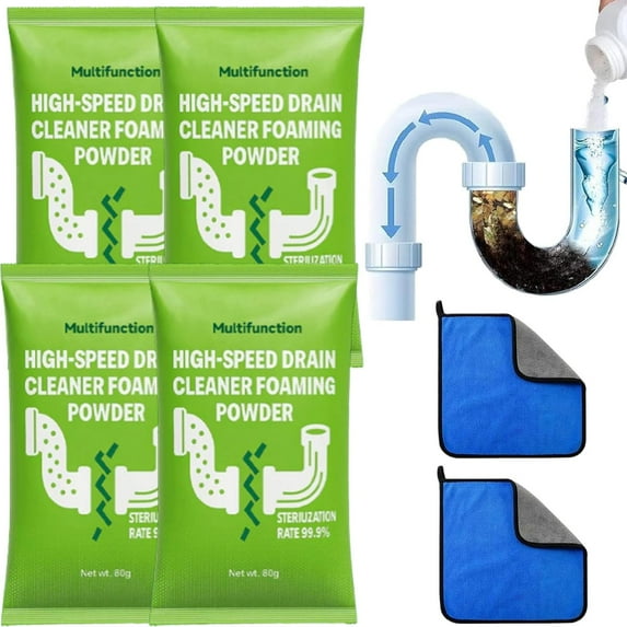 High-Speed Drain Cleaner Foaming Powder, Powerful Pipe Unclogger for ...