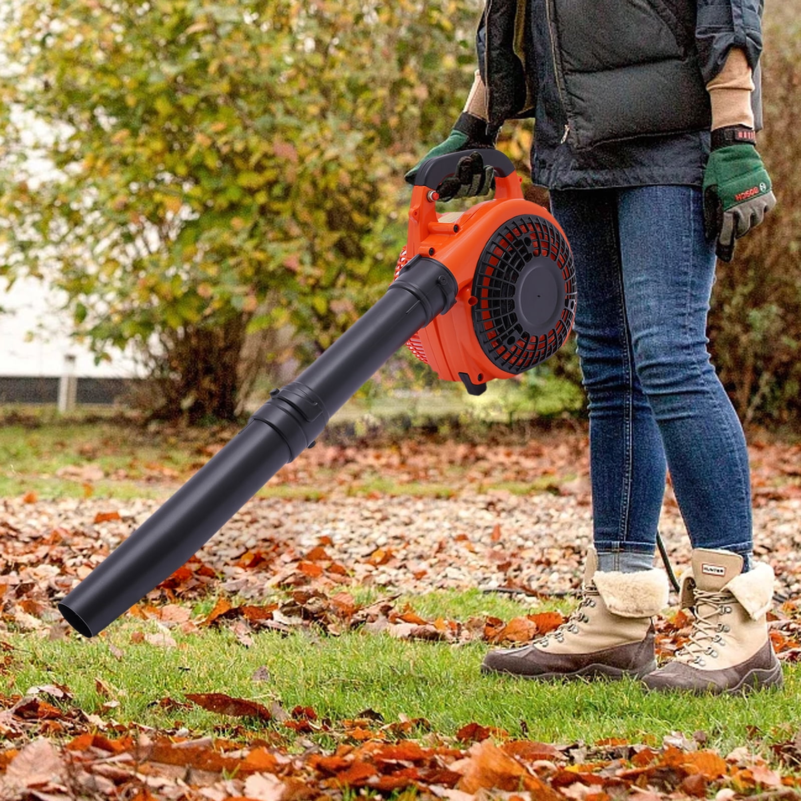 High-Speed Gas Leaf Blower, 2-Stroke 25.4cc Engine, 360° Mesh Housing ...