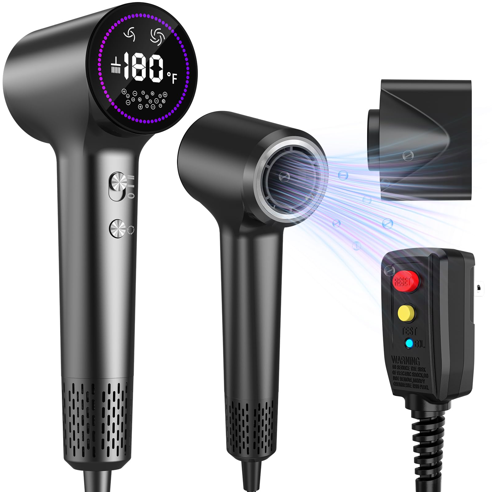 High Speed Hair Dryer for Women and Men, 110000 RPM Ionic Blow Dryer ...