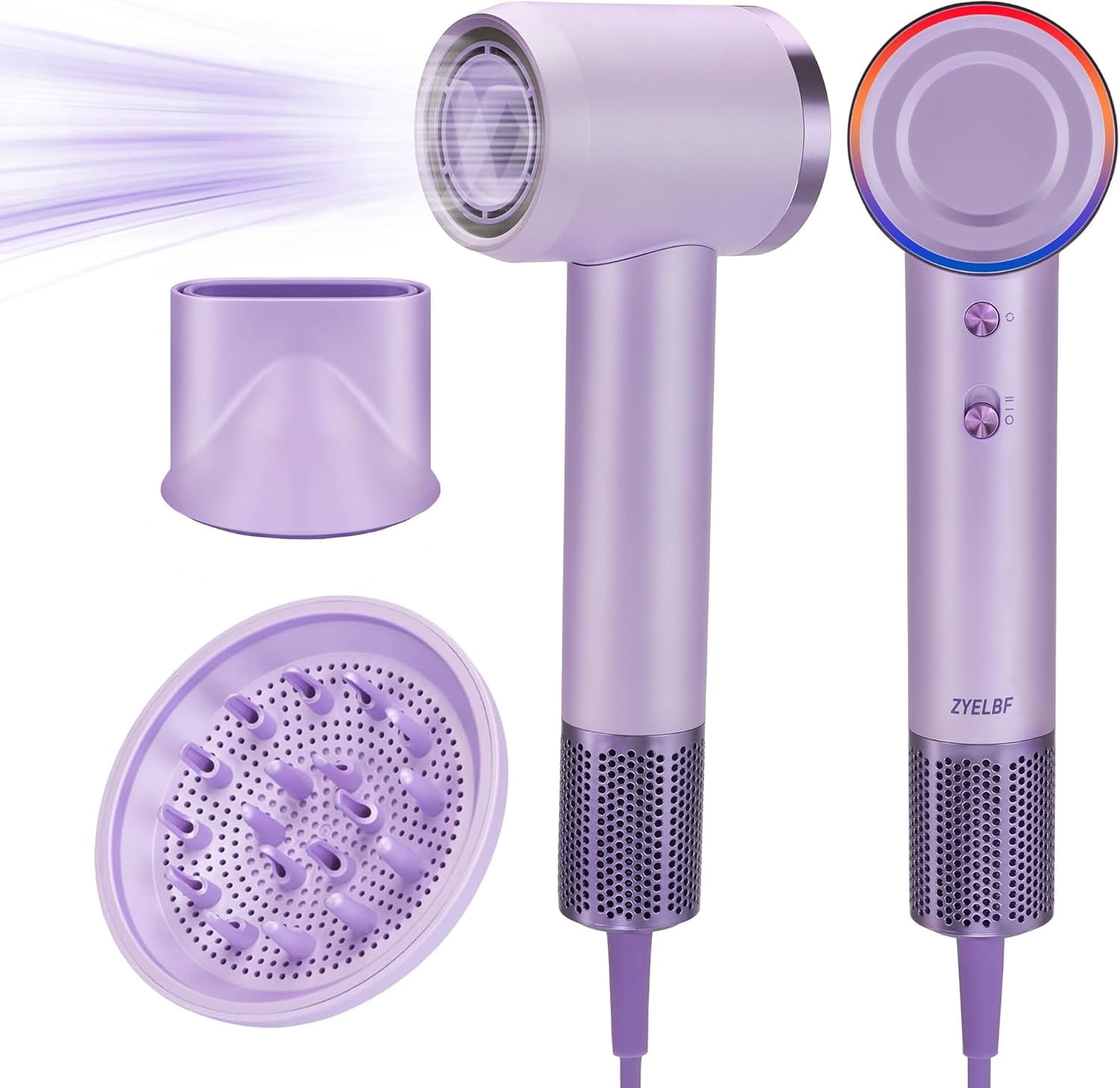 High Speed Ionic Hair Dryer with 110000 RPM Brushless Motor, Fast ...