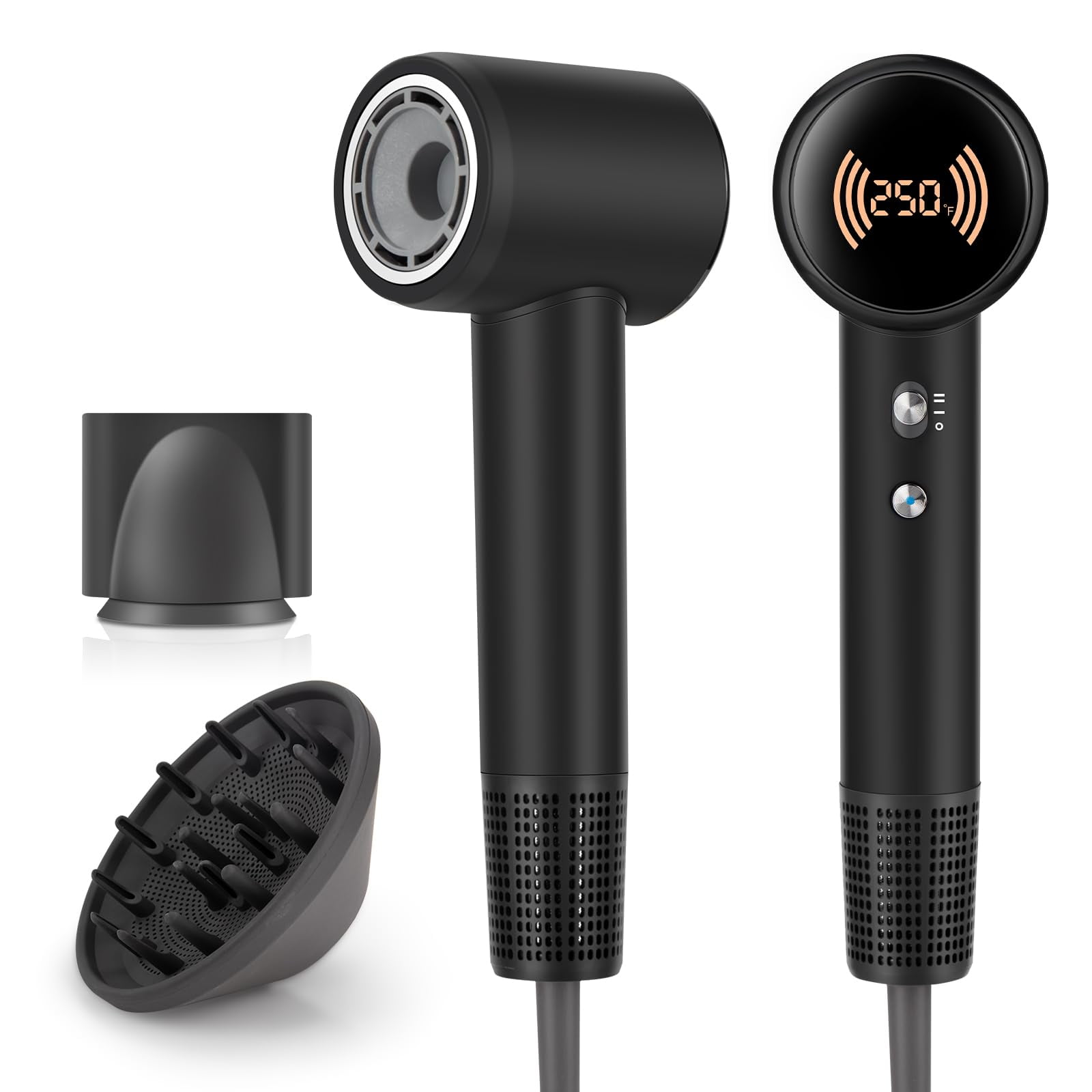 High-Speed Ionic Hair Dryer with Diffuser,110,000 RPM Brushless Motor ...