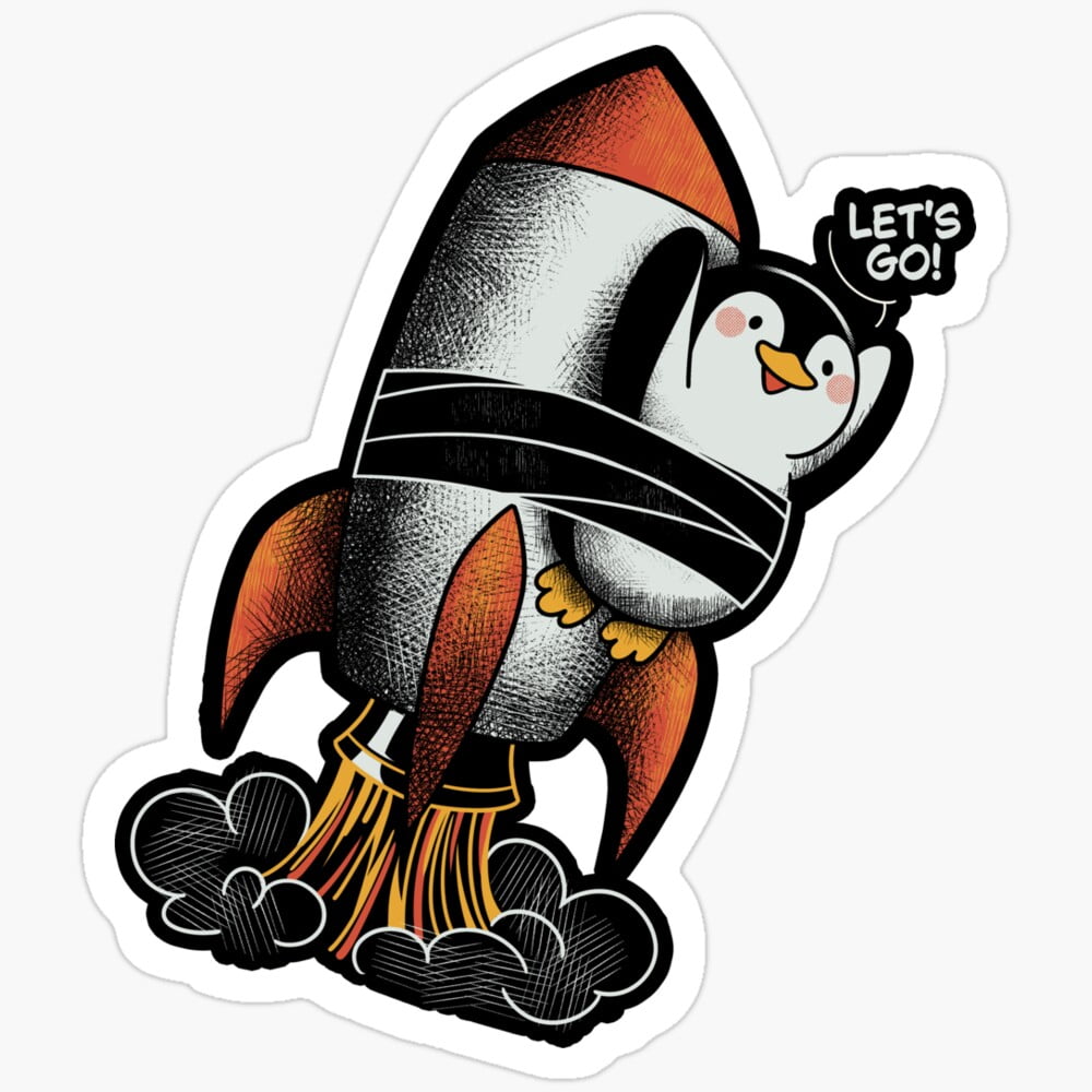High Speed Penguin Let'S Go! Sticker Phone Decal Water Bottle Stickers ...