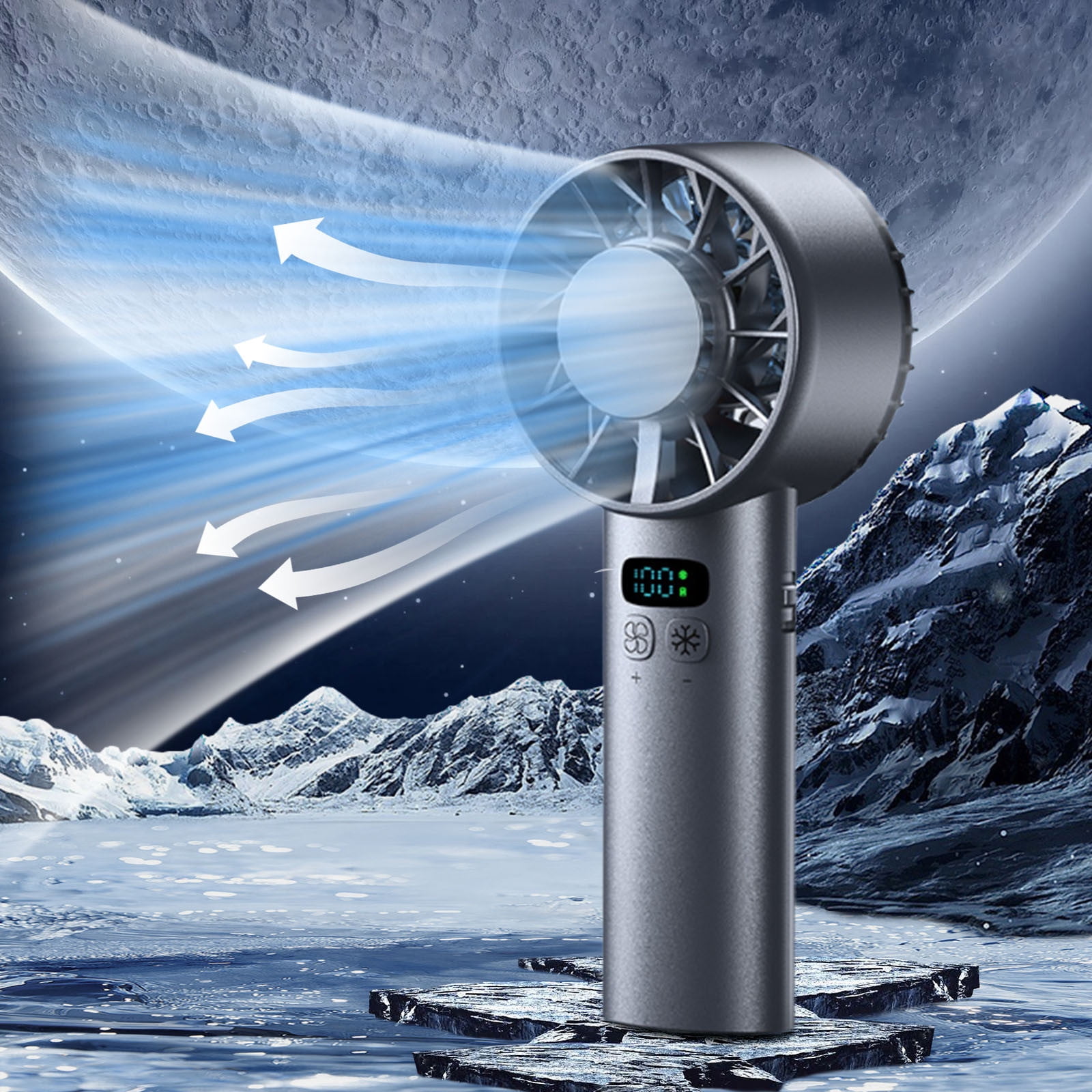 High-Speed Portable Handheld Fan USB Rechargeable, Cool And Mute Ice ...