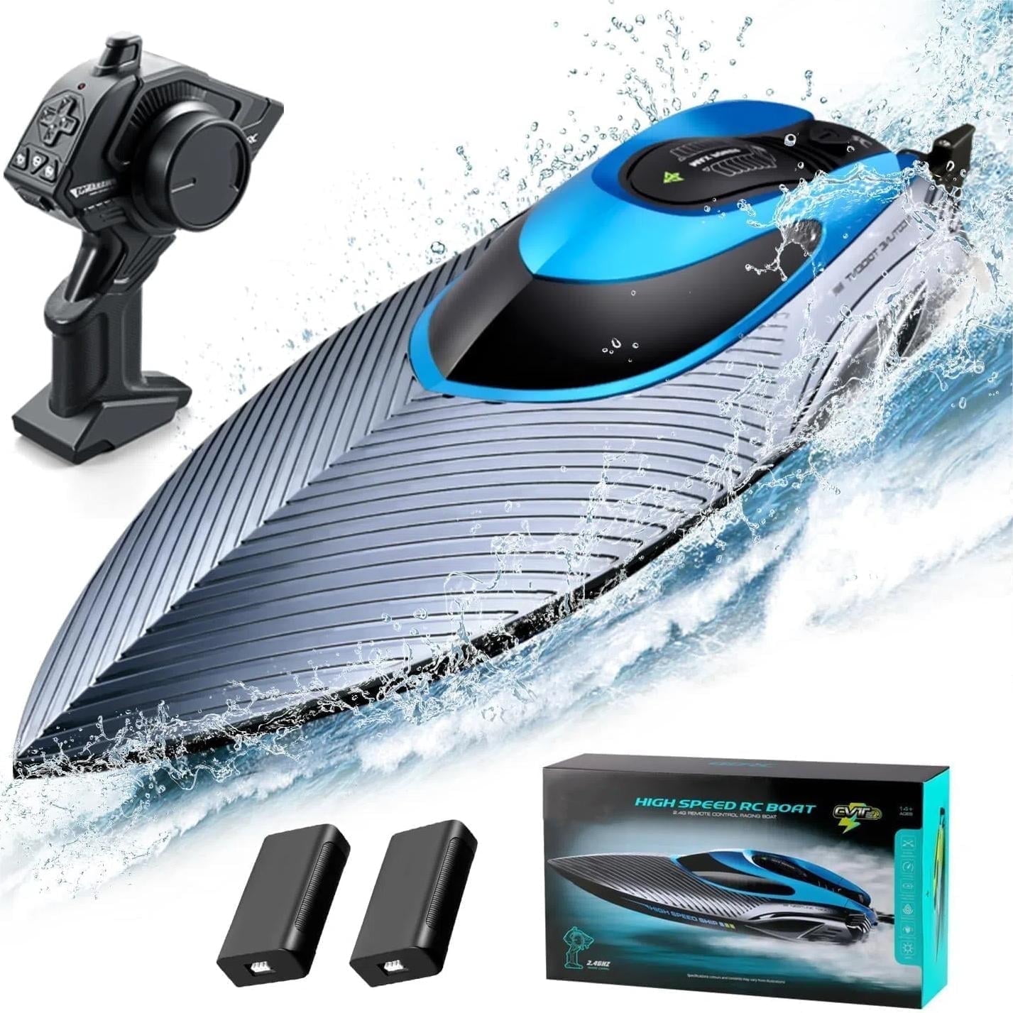 Ldyso Fast RC Boat, 30+ MPH Speed, 2.4 GHz Remote Control, Rechargeable ...