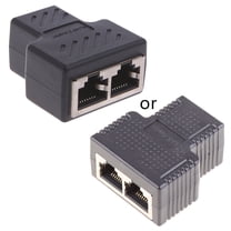 RJ45 Splitter Adapter - 1 Male to 2 Female Ethernet Cable Connector ...