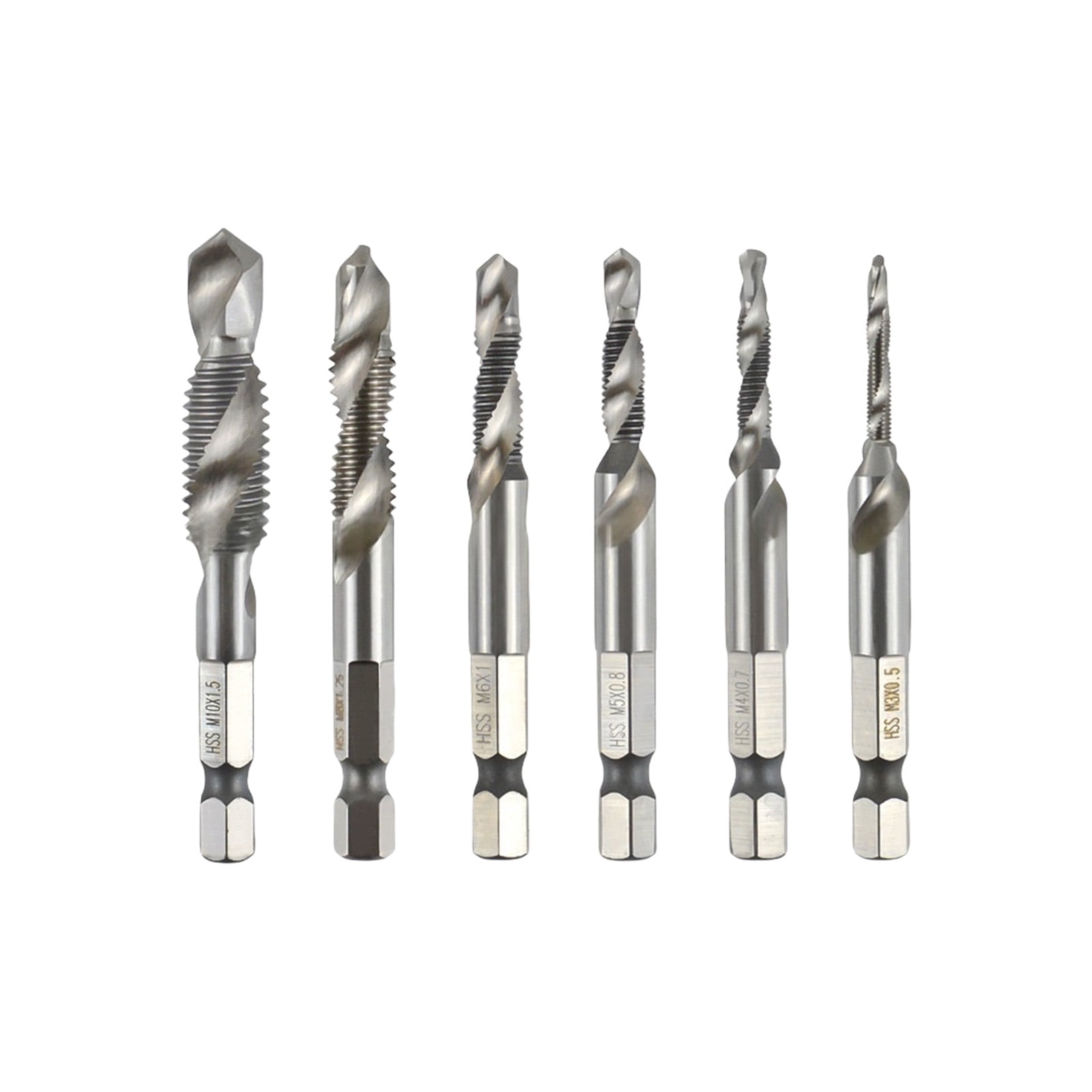High Speed Steel Screw Thread Tap Drill Bit 1/4Inch Hexagonal Shank For ...