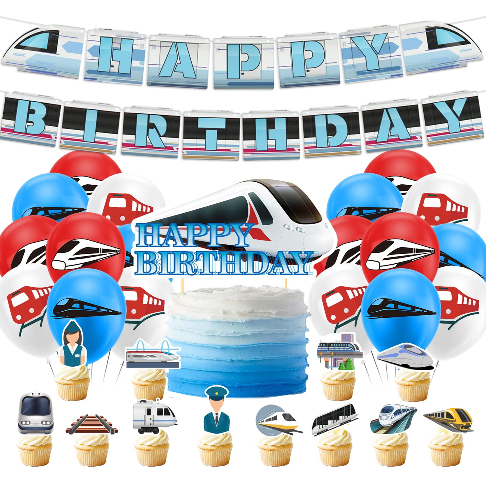 High Speed Train Party Decorations Bullet BSL1 Train Birthday Party ...