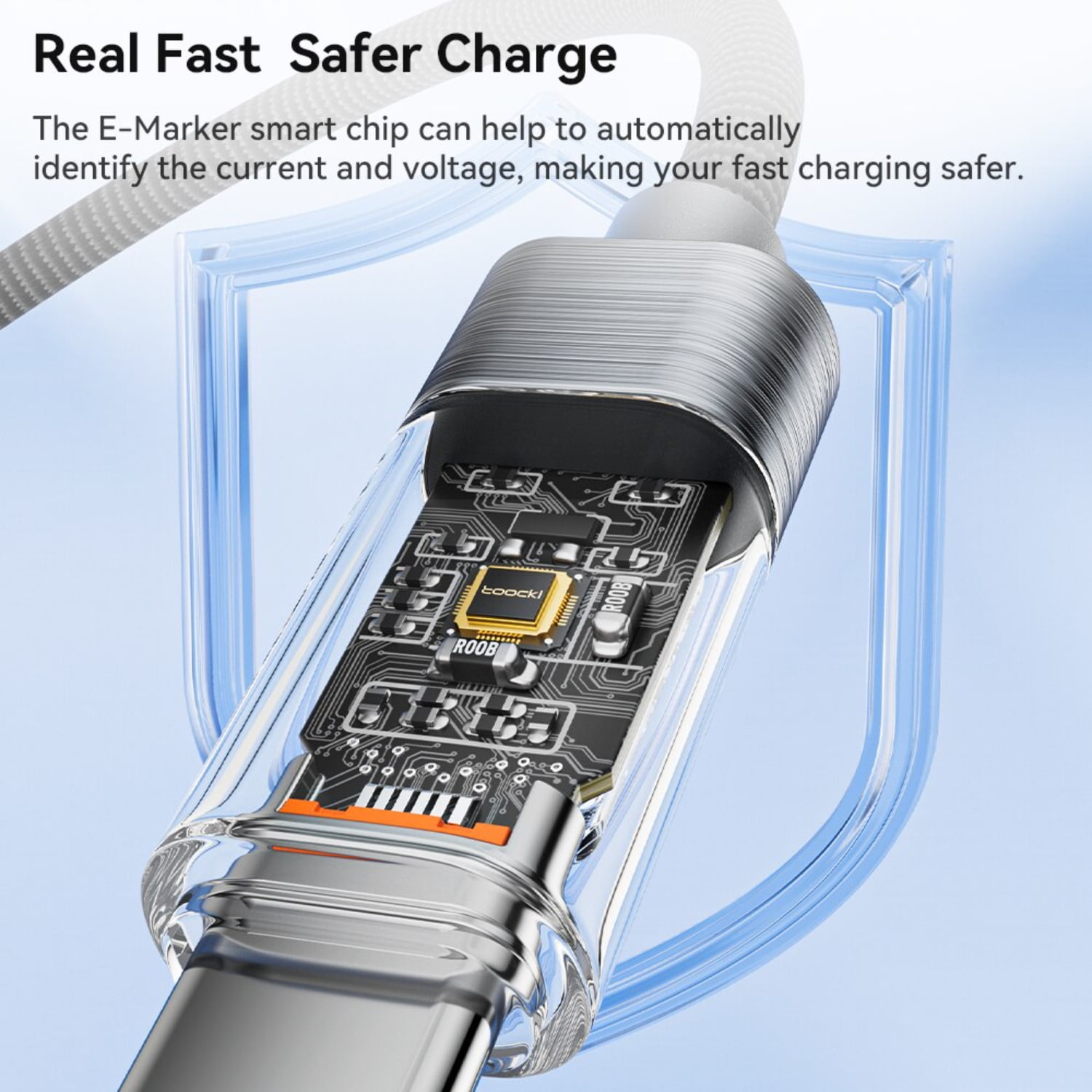 High-Speed Transparent USB C to USB C Type C Cable with 100W PD Display ...