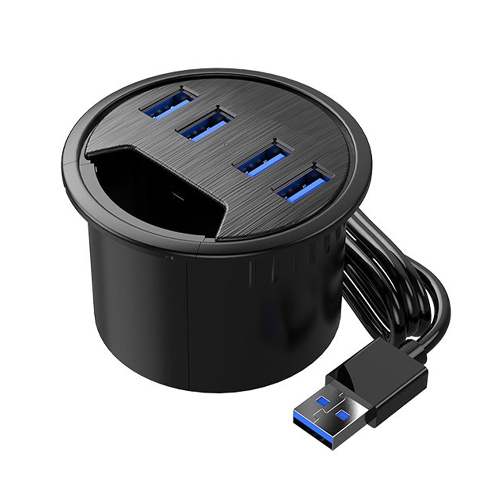 High-Speed USB 3.0 Hub for Computer Accessories 4 Ports, Black ABS ...