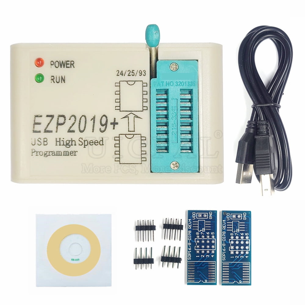 High Speed USB Programmer SPI USB 2.0 for EEPROM 24 25 93 Flash BIOS Chip with SOP Socket Clip ...