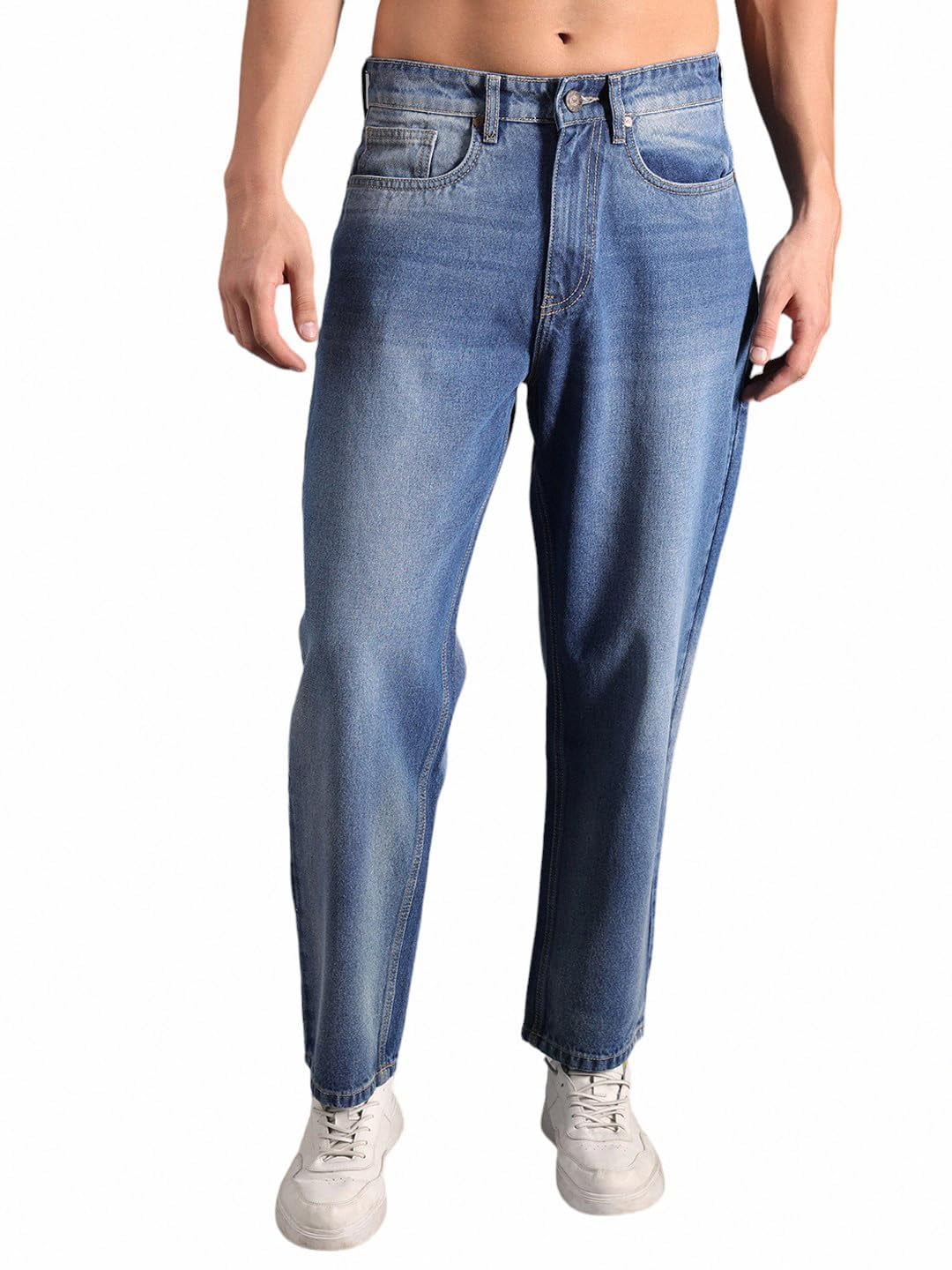High Star Men Relaxed Fit Clean Look Light Fade Cotton Jeans - Walmart.com