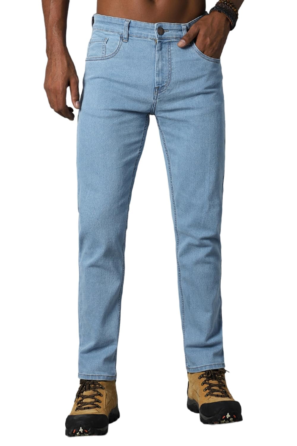 High Star Men Straight Fit Mid-Rise Clean Look Stretchable Jeans ...