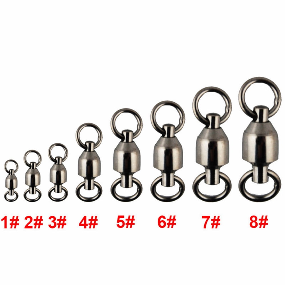 High Strength 10pcs Rolling Swivels Barrel Stainless Steel Swivel Ring ...