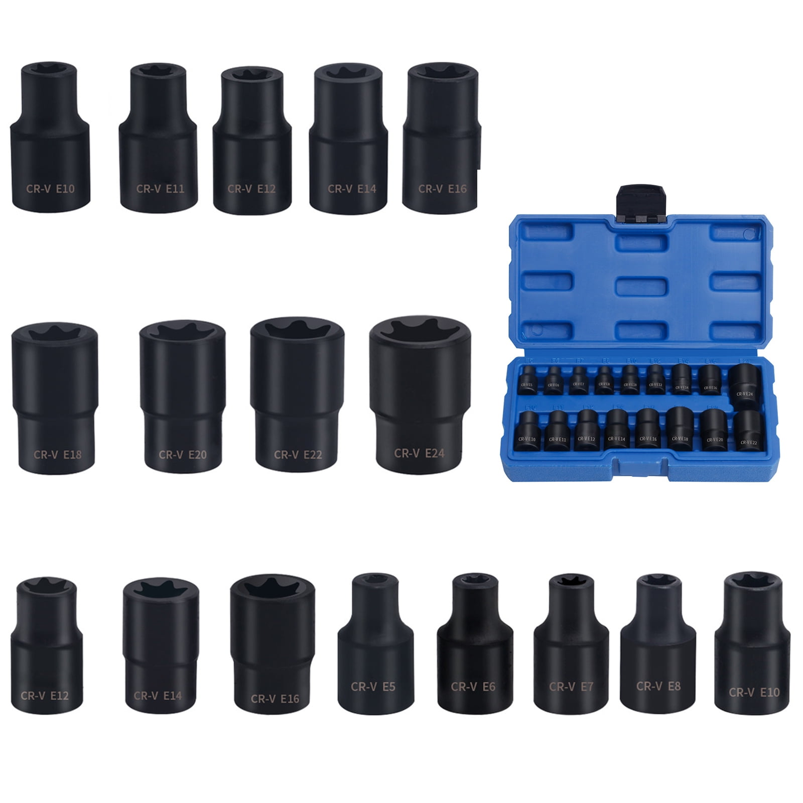 High Strength 17 Piece E Type Socket Wrench Head Sleeve Set Perfect for ...