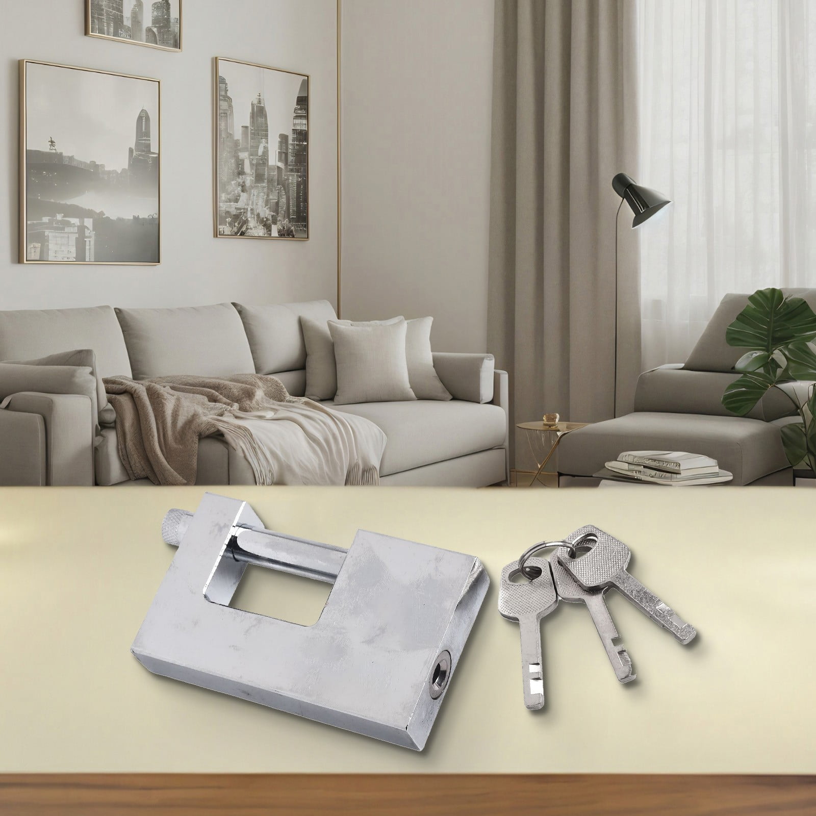 High Strength Anti Theft Locker Hardened Zinc Alloy D Shaped Padlock 3 ...